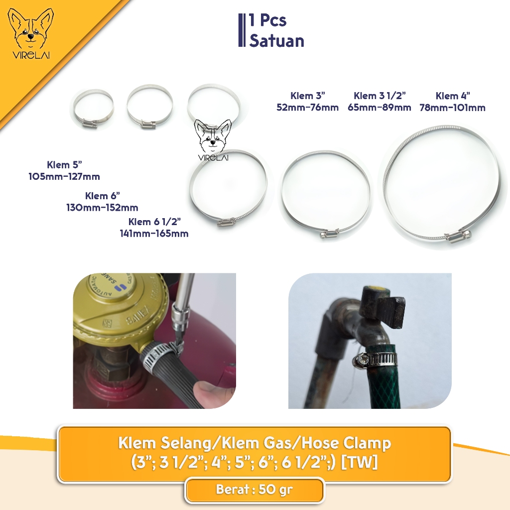 Jual Stainless Klem Selang / Hose Clamp / Klem Gas 5/8"; 1/2"; 3/4"; 7/ ...