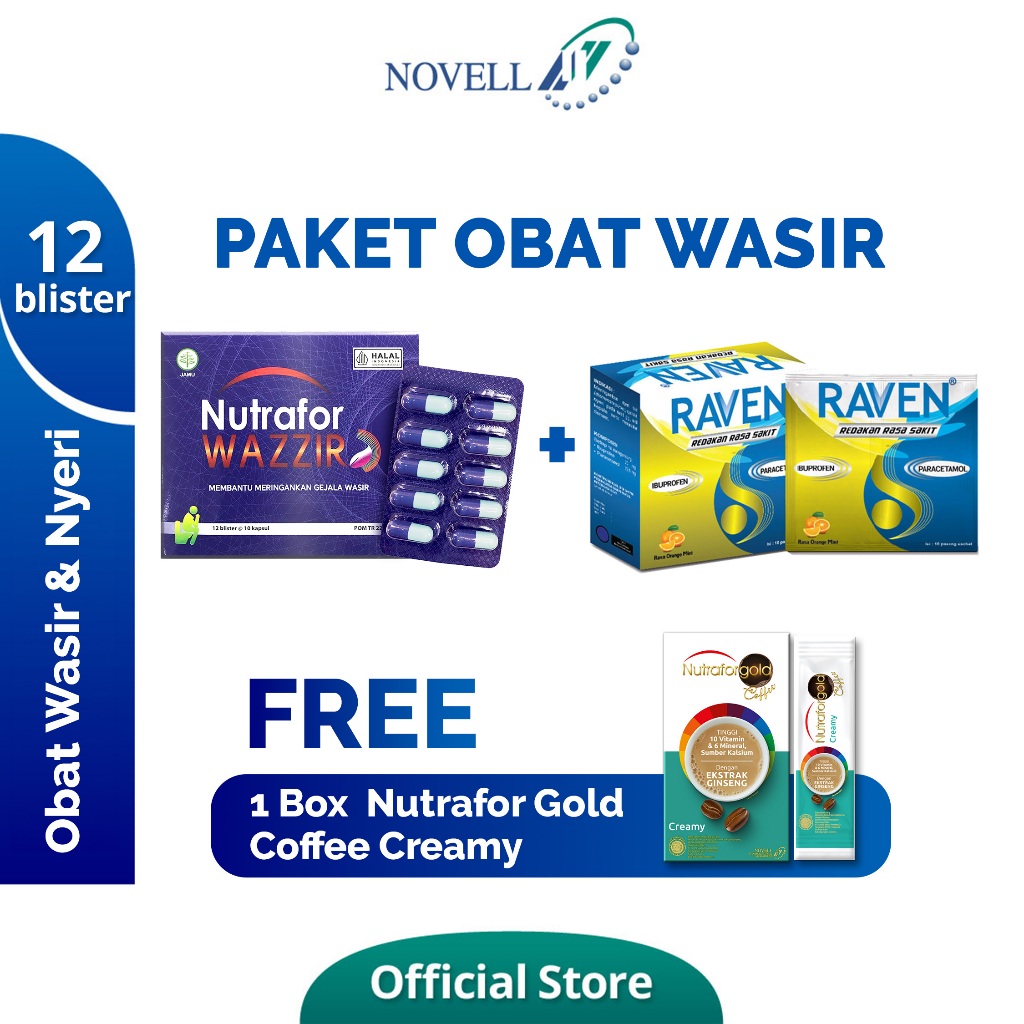 Jual Nutrafor Wazzir Isi 120 Kapsul + Raven - 1 Box - Pereda Rasa Sakit ...