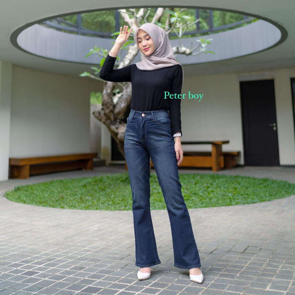 Jual Highwaist Cutbray Jeans Retro - Celana Jeans Wanita Cutbray ...