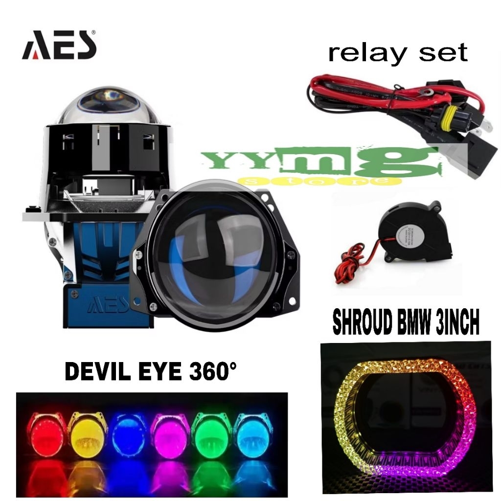 Jual PAKET KOMPLIT BILED AES Turbo Bi-Laser Tir Laser Technology 75 ...