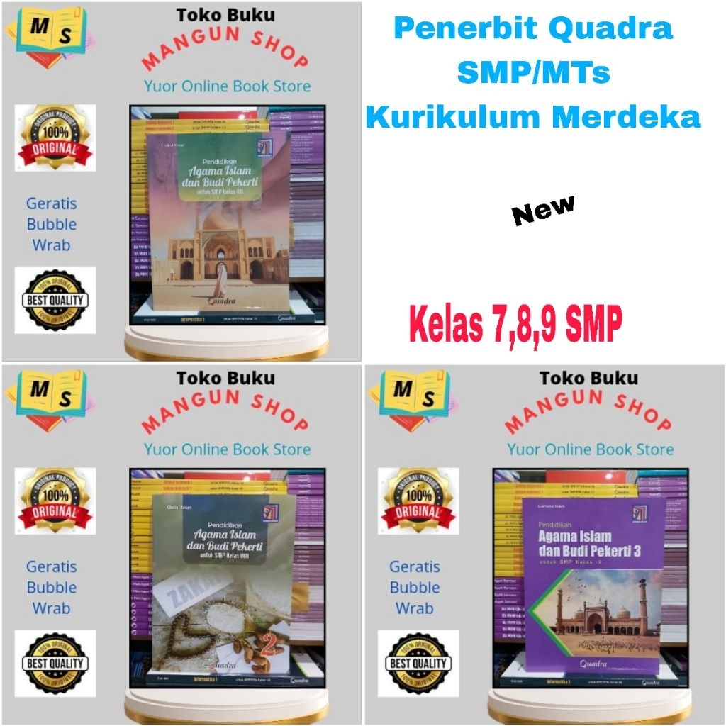 Jual Buku Pendidikan Agama Islam Kelas 7,8,9 SMP Kurikulum Merdeka Quadra | Shopee Indonesia