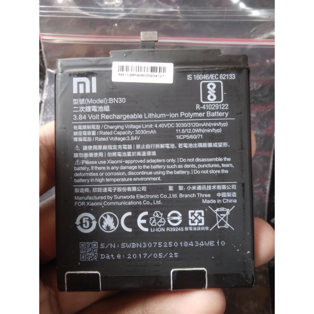 Jual BATERAI MODEL BN30 XIOMI REDMI 4A ORIGINAL COPOTAN | Shopee Indonesia