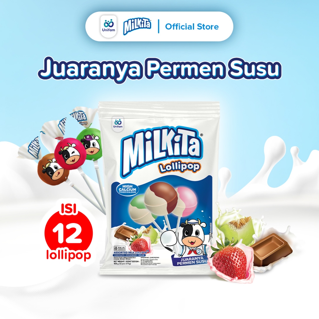 Jual Milkita Permen Lolipop Susu Mix Premium Bag - Milk Candy 1 Bag ...