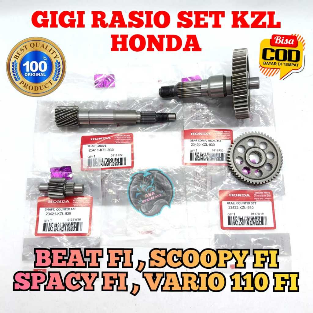 Jual GEAR RASIO SET Kzl ASLI ORIGINAL HONDA BEAT FI injeksi , SCOOPY FI ...