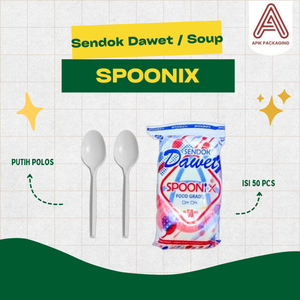 Jual Sendok Dawet Merk Spoonix PP Putih Isi 50pcs | Shopee Indonesia