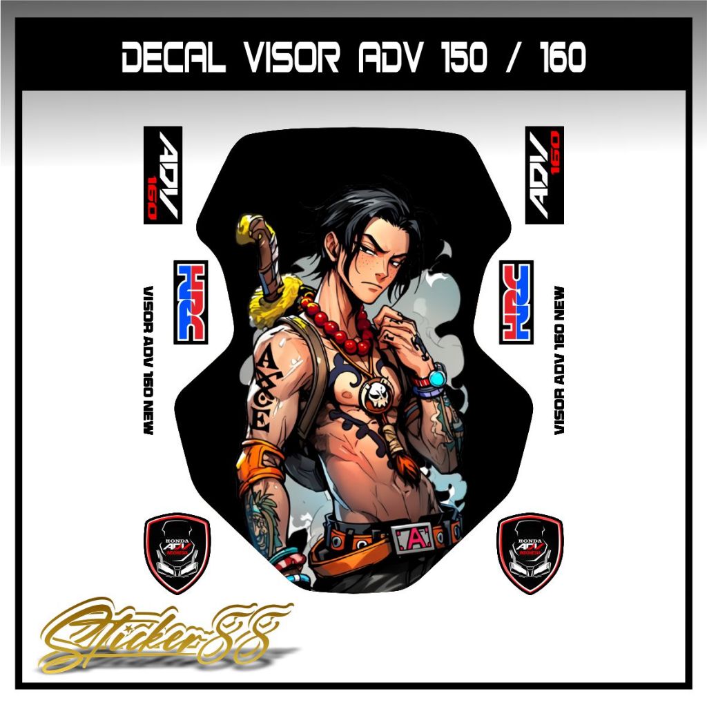 Jual Stiker Winshield / Visor ADV 150 ADV160 LUFFY ONE PIECE / STICKER ...