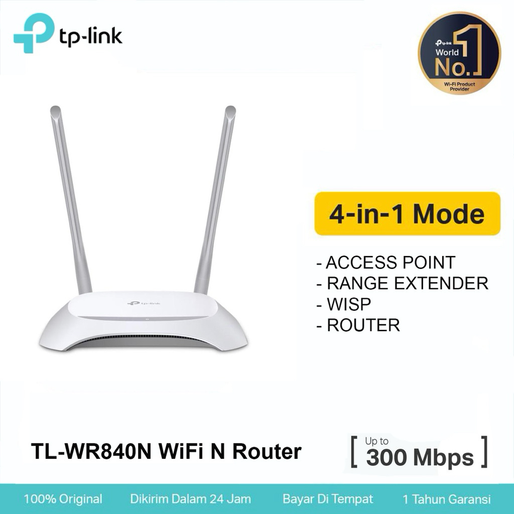 Jual TP-LINK TL-WR840N 300MBps Wireless Router WR840N tplink 840n wifi ...