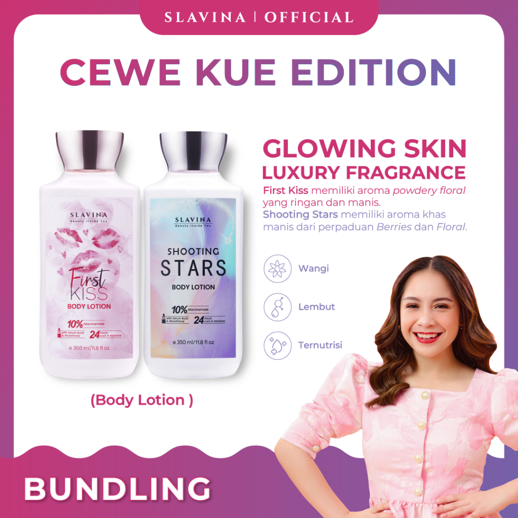 Jual SLAVINA Bundle 2PCS Body Lotion Shooting Stars + First Kiss (Cewe ...