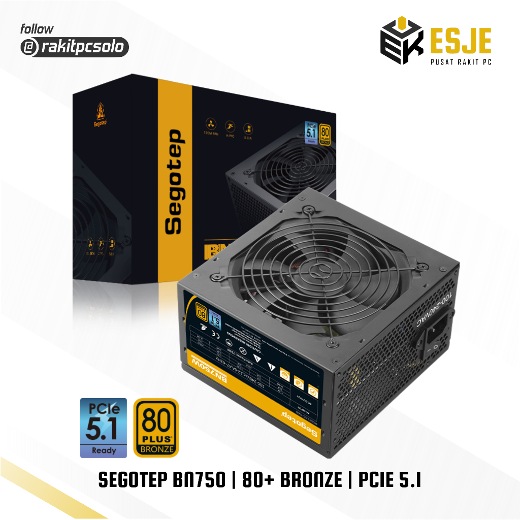 Jual SEGOTEP BN750W 750 Watt 80 PLUS BRONZE PSU - PCIE 5.1 12VHPWR READY | Shopee Indonesia