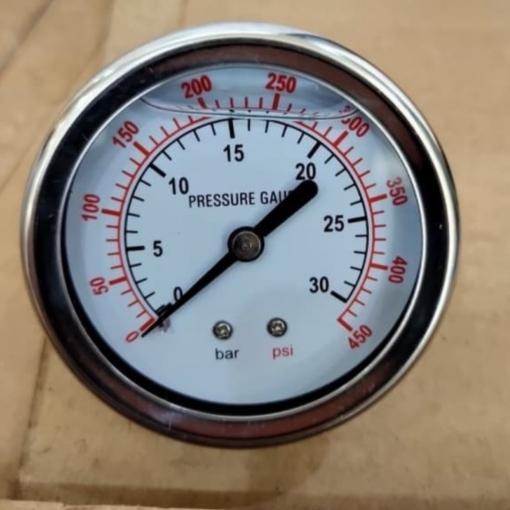 Jual Presure gauge 30 bar/450psi (back connection) drat belakang 1/4 ...