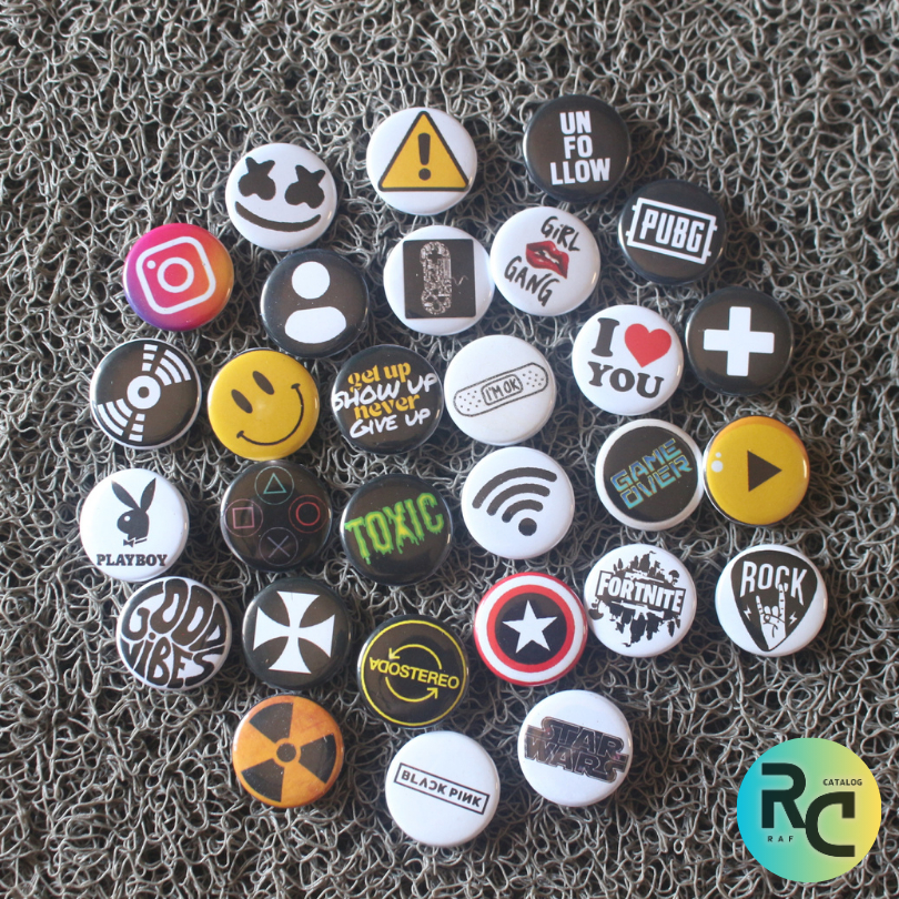 Jual Aksesoris Pin Button Bros Varian Tulisan dan Gambar Keren Ukuran 2 ...