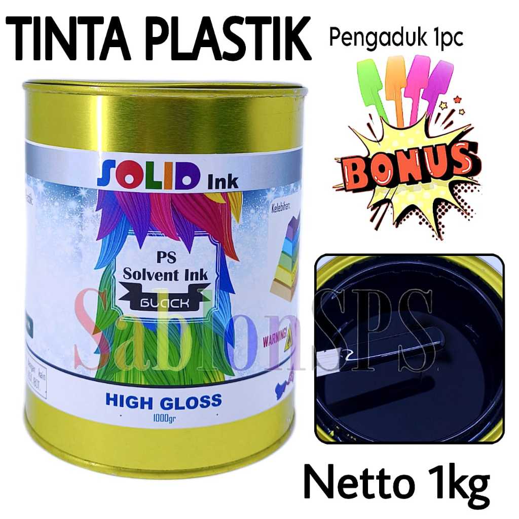 Jual CAT SABLON KANTONG PLASTIK KARUNG 1KG HITAM BLACK 92 POLYMATE ...
