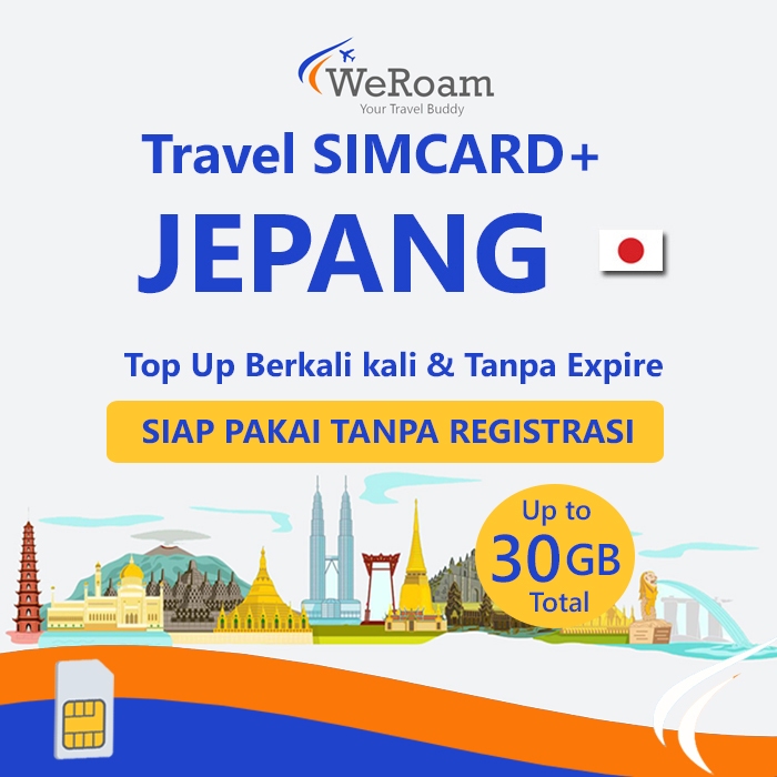 Jual WeRoam Simcard+ Jepang Kuota Total Topupable Travel Data Roaming ...