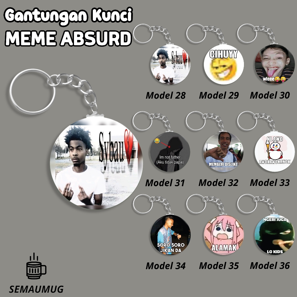 Jual GANTUNGAN KUNCI MEME INTERNET ABSURD KADO GANCI BULAT MEME LUCU ...