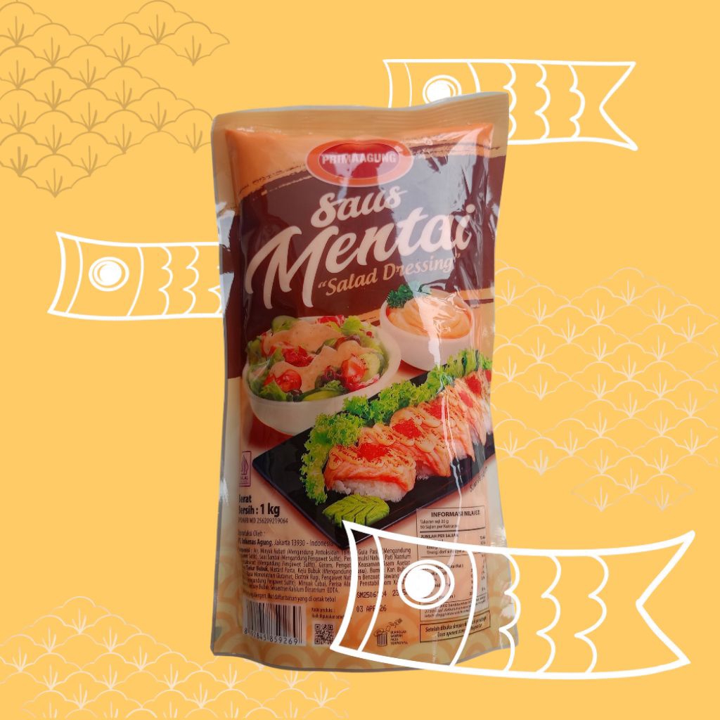 Jual Prima Agung Saus Mentai | Salad Dressing Saos 1 kg Halal Pack ...