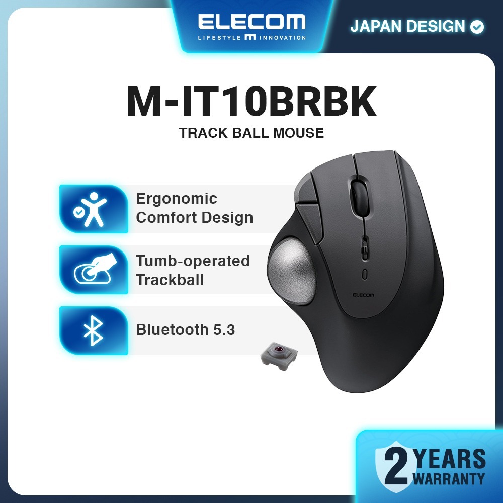 Jual ELECOM IST Trackball Mouse Ergonomic Wireless Bluetooth 5.3 Ruby Ball - M-IT10BRBK / M ...