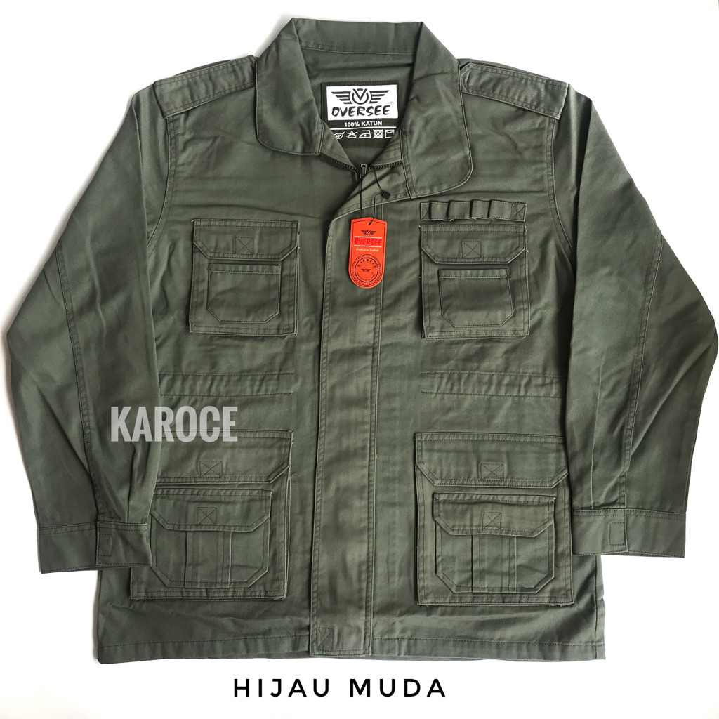 Jual JAKET SAFARI PRIA / JAKET KATUN KANVAS OVERSEE / JAKET PARKA PRIA ...