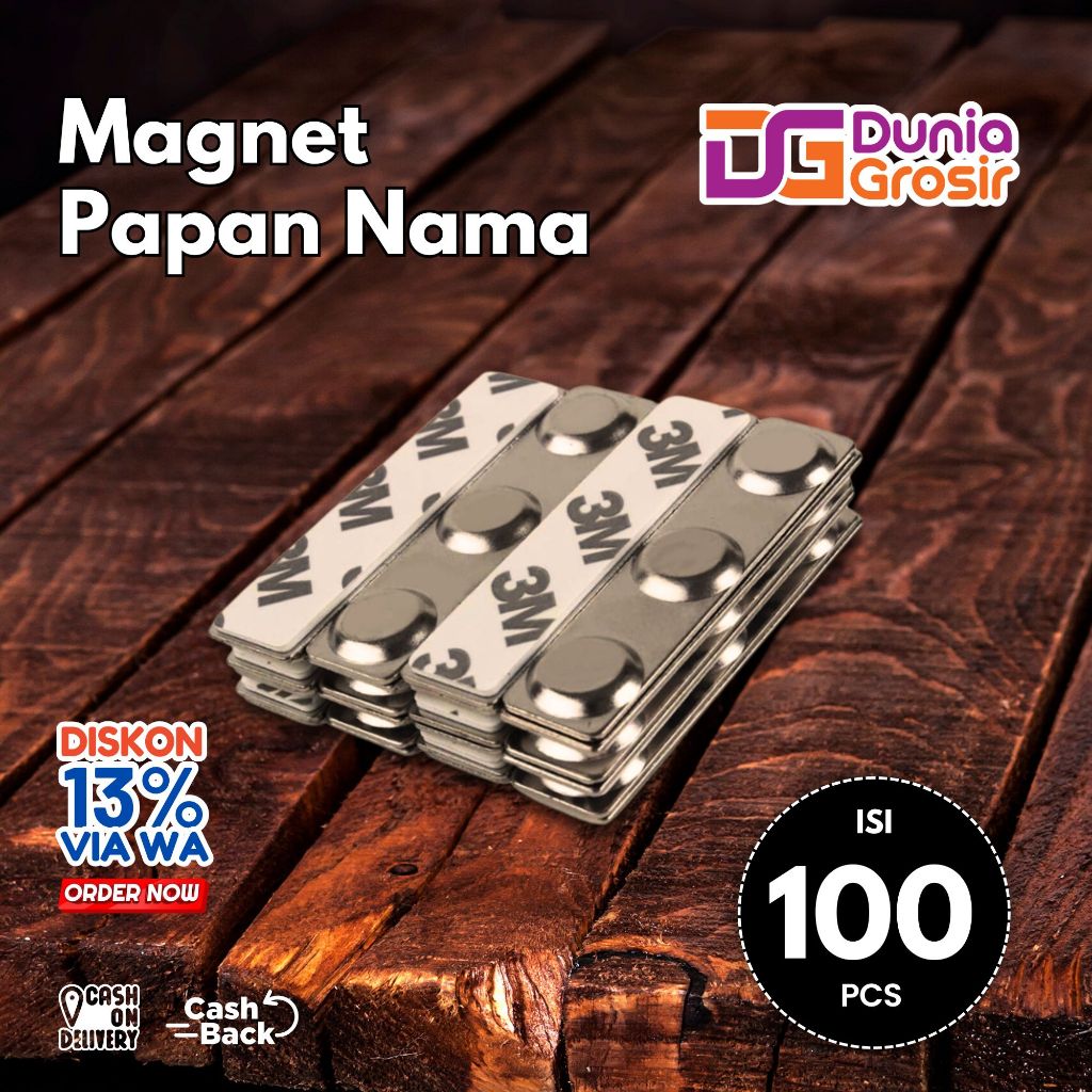 Jual [ISI 100]Magnet Caution Magnetic Neodymium Papan Nama Dada UK ...
