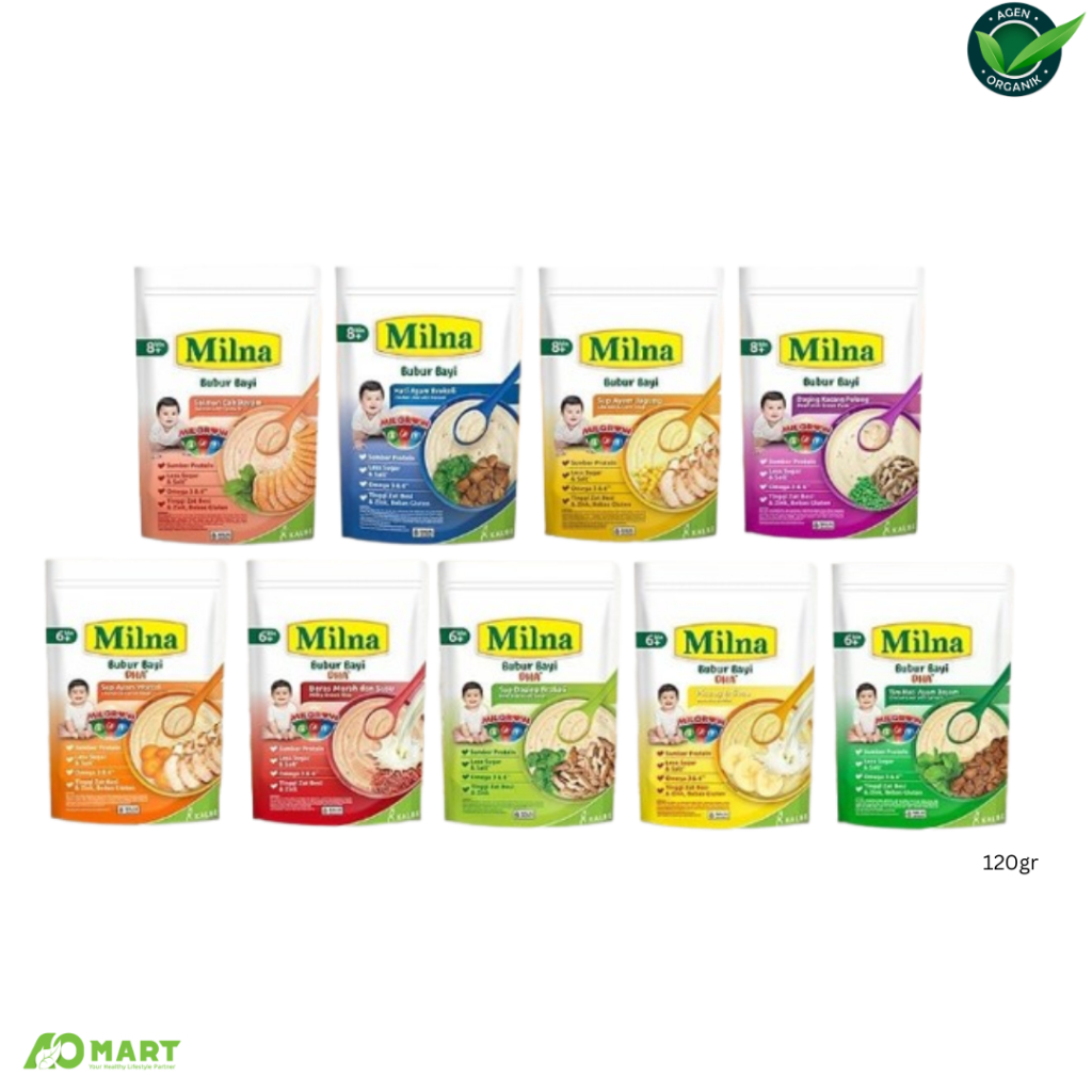 Jual Milna Bubur Bayi Pouch 120gr (6 Bulan + ) dan (8 Bulan +) | Shopee ...
