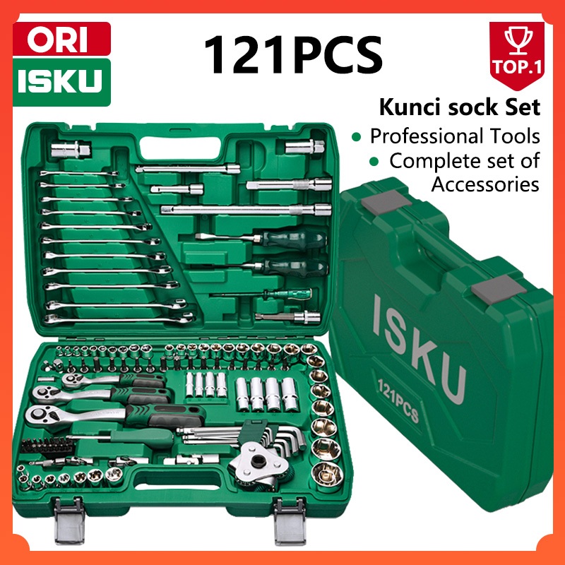 Jual Isku Tools Set 121pcs 72gigi kunci shock set lengkap Kombinasi ...