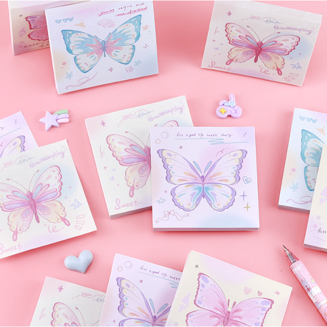 Jual Gradient Butterfly Sticky Note Sticky Notes Aesthetic 80 Lembar ...