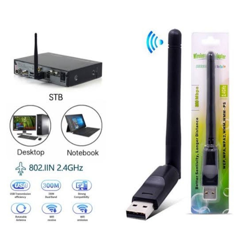 Jual MT7601 USB WIFI DONGLE 150MBPS + ANTENA WIFI PC LAPTOP SET TOP BOX | Shopee Indonesia