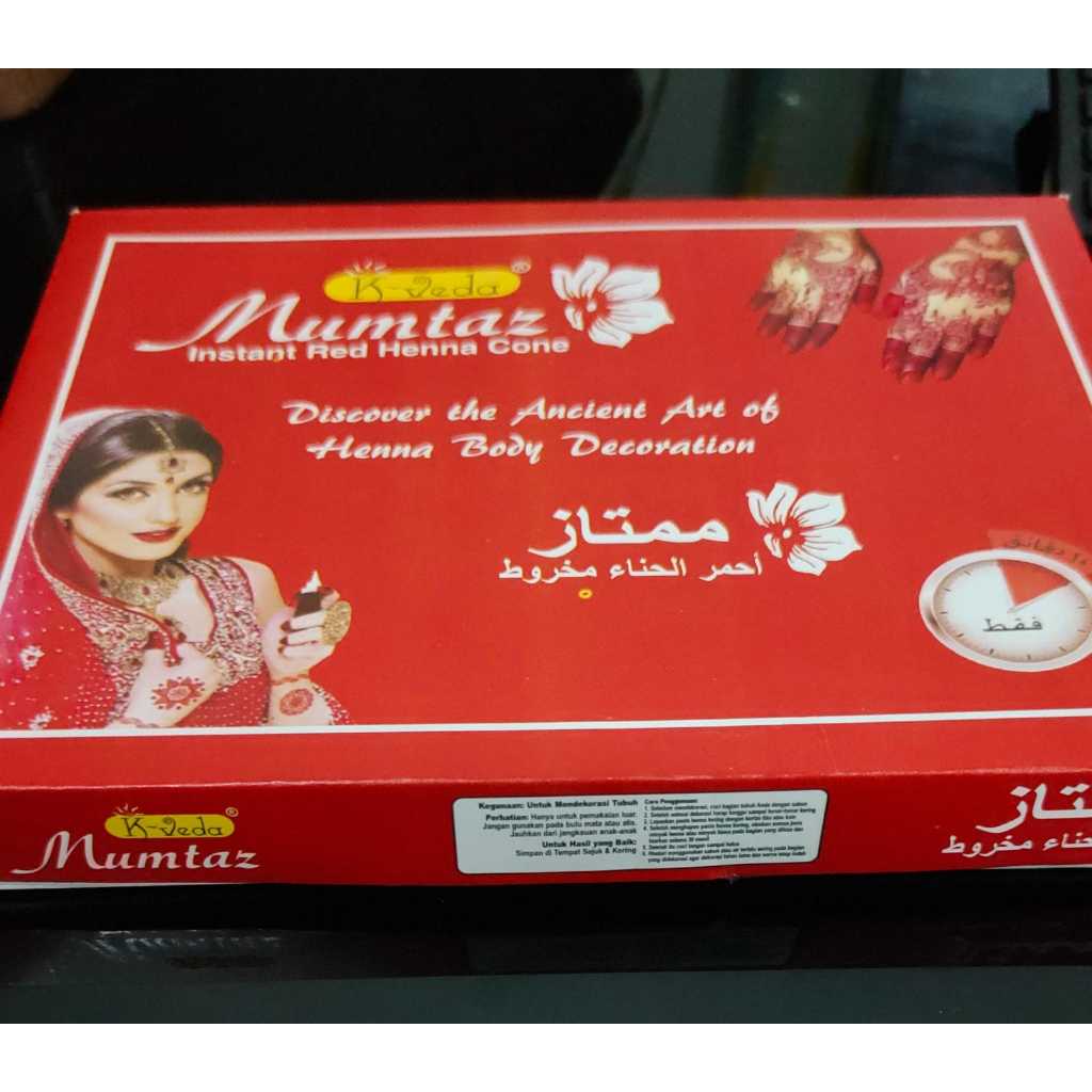 Jual MUMTAZ HENNA BODY DECORATION PASTE CONE(1 BOX ISI 12 PCS) | Shopee ...