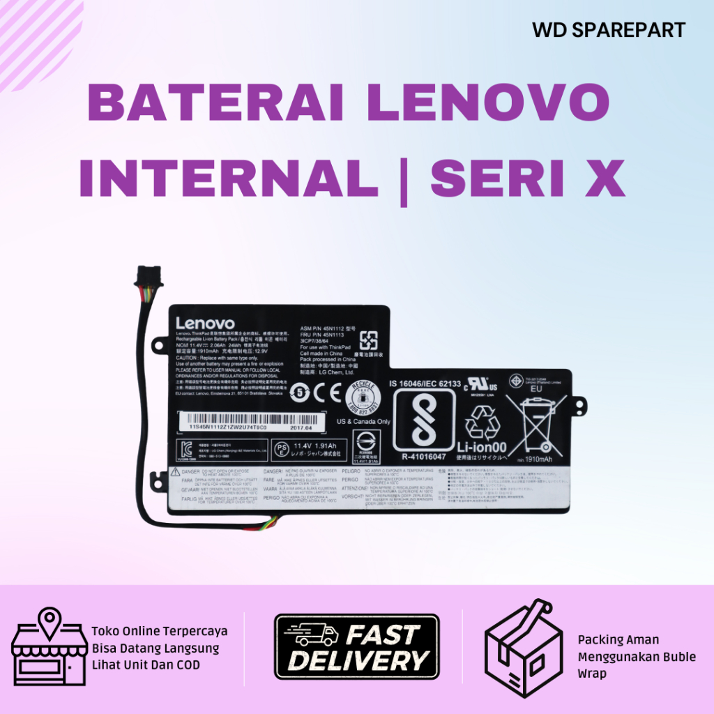 Jual Baterai Internal Laptop Tipe X240 x250 x260 BERGARANSI | Shopee ...