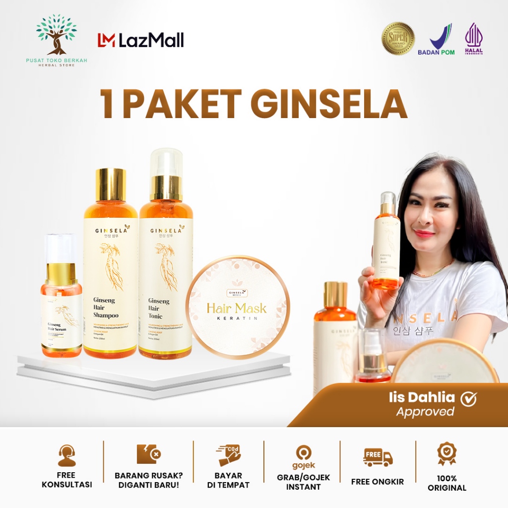 Jual Paket Perawatan Rambut Ginsela Herbal Dengan Ginseng Korea Untuk ...