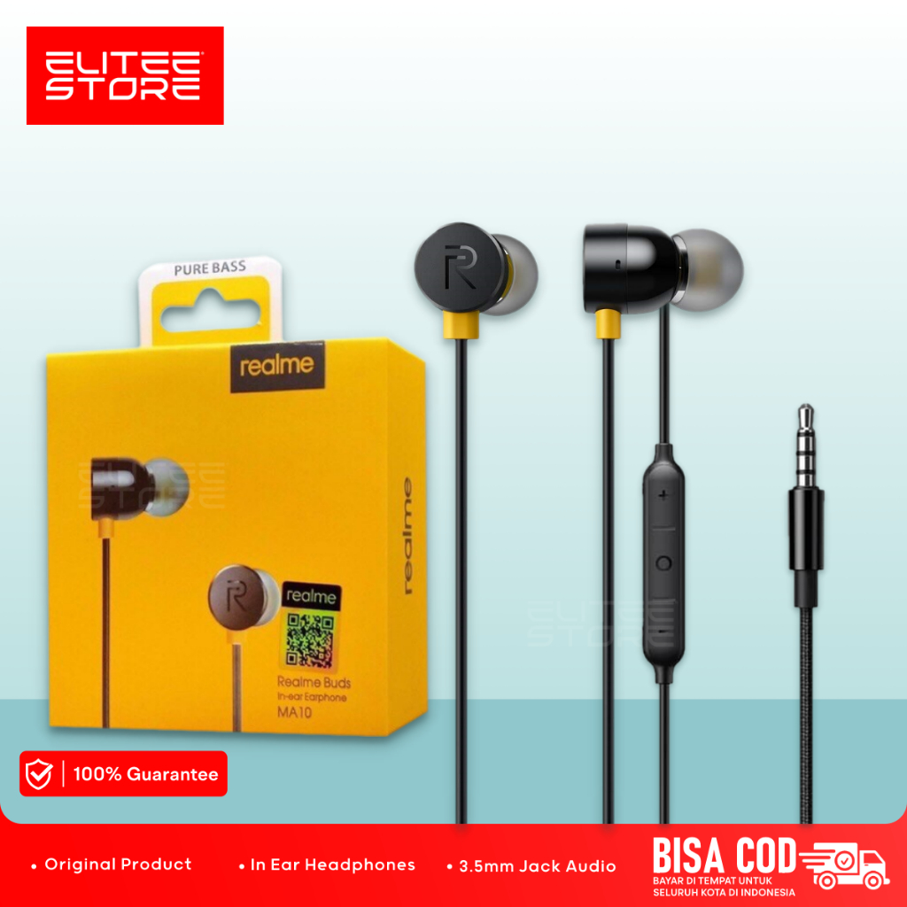 Jual Headset Realme Buds Original 3.5mm Jack RMA101 | Shopee Indonesia