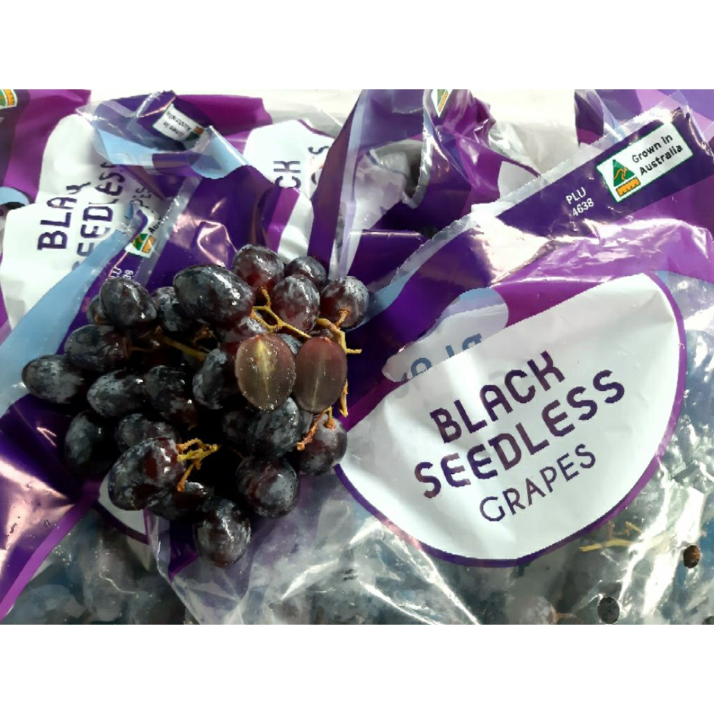 Jual Buah Anggur Hitam Autumn Royal Seedless Vitor Australia (250gr ...
