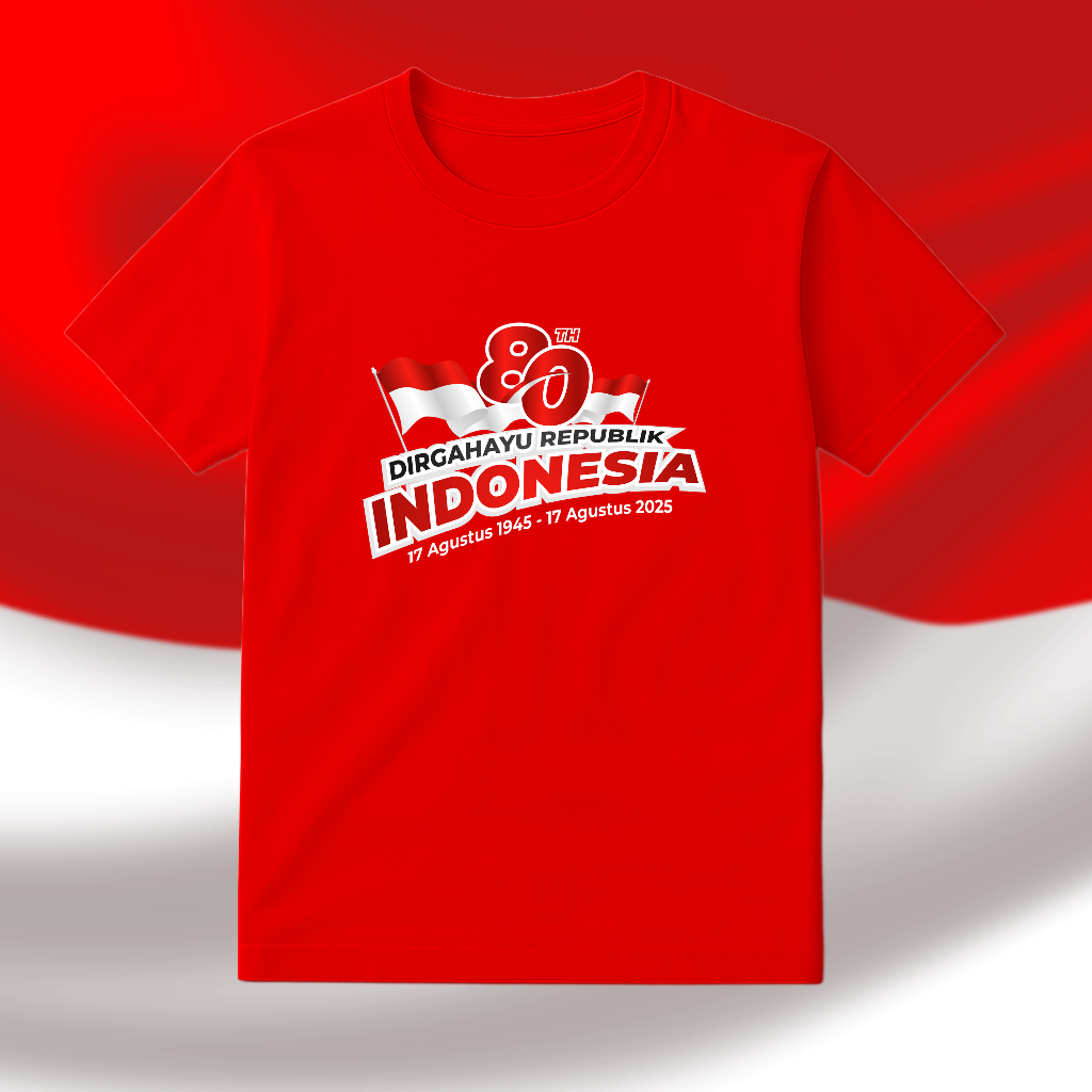 Jual Kaos 17 agustus 2025 dewasa / kaos merdeka HUT RI 80 / Kaos Kemerdekaan RI 80th / Kaos ...