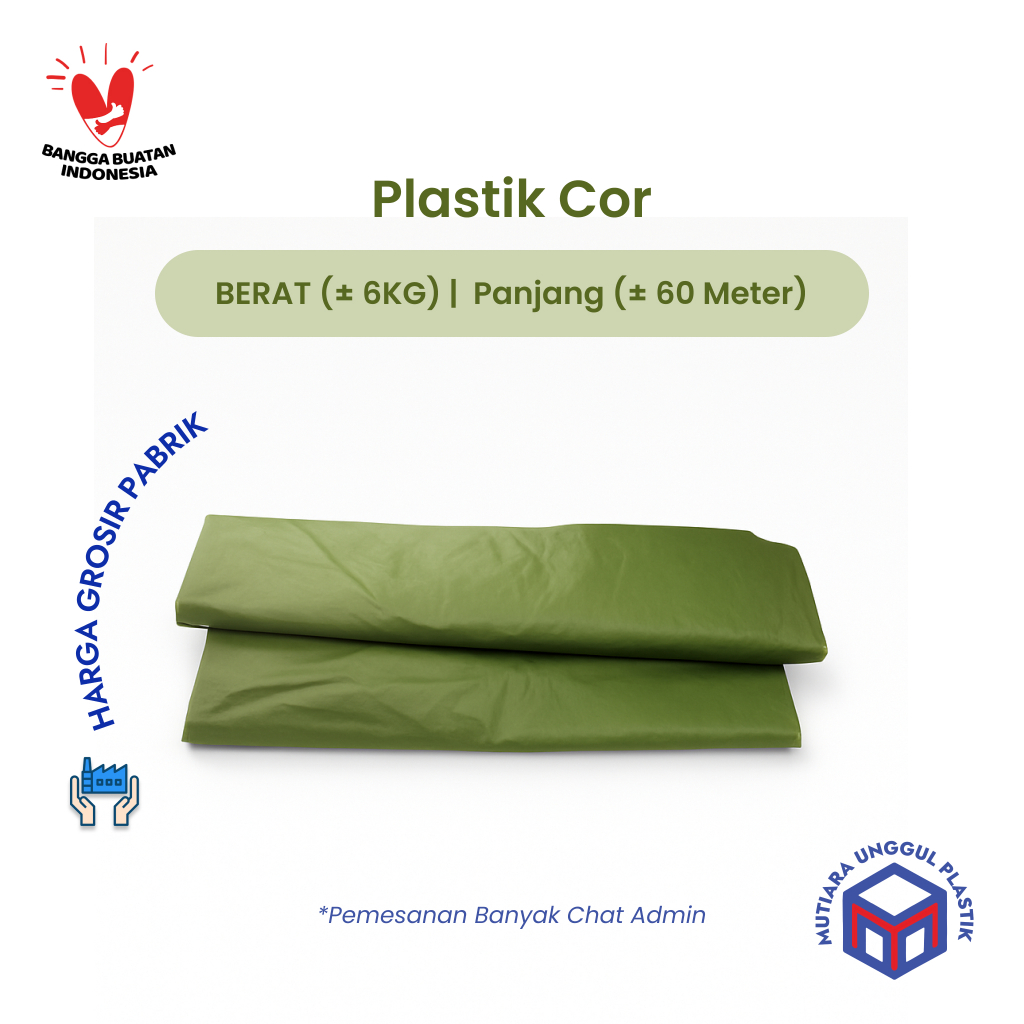 Jual PLASTIK COR HIJAU BUTEK 6KG PANJANG +-60 METER | Shopee Indonesia