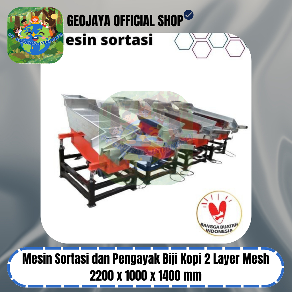 Jual Mesin Sortasi dan Pengayak Biji Kopi 2 Layer Mesh - 2200 x 1000 x ...