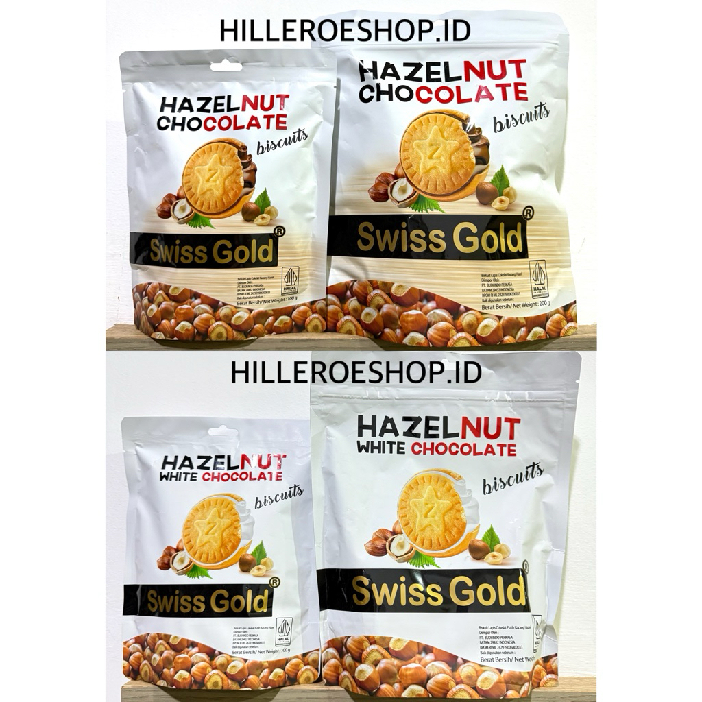 Jual SWISS GOLD HAZELNUT CHOCOLATE BISCUIT 100GR / 200GR SWISS GOLD ...