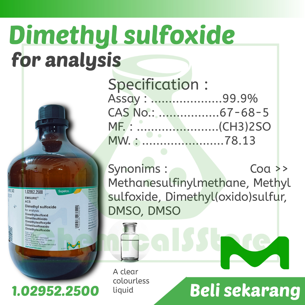 Jual Dimetil sulfoksid | DMSO | for analysis Repack | Shopee Indonesia