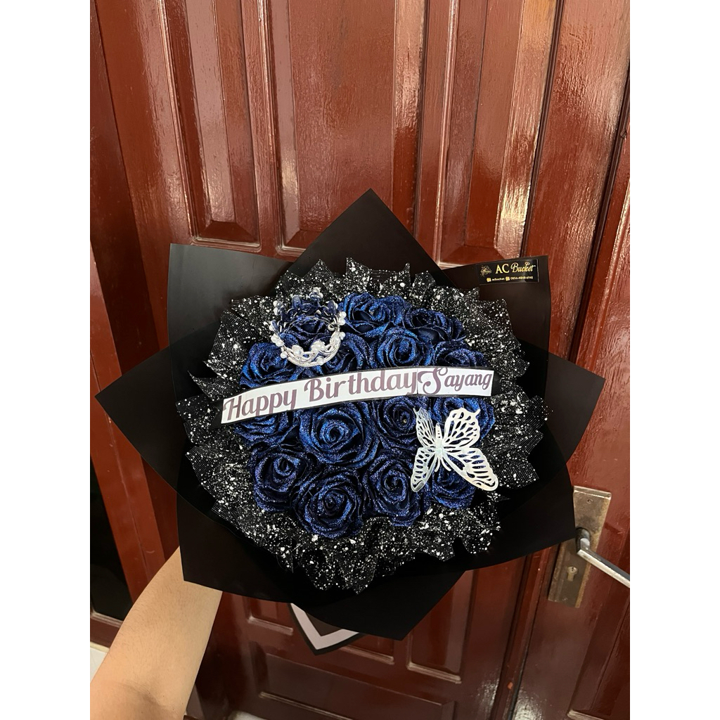 Jual Buket Bunga pita satin Glitter & Non Glitter / buket satin / bunga ...