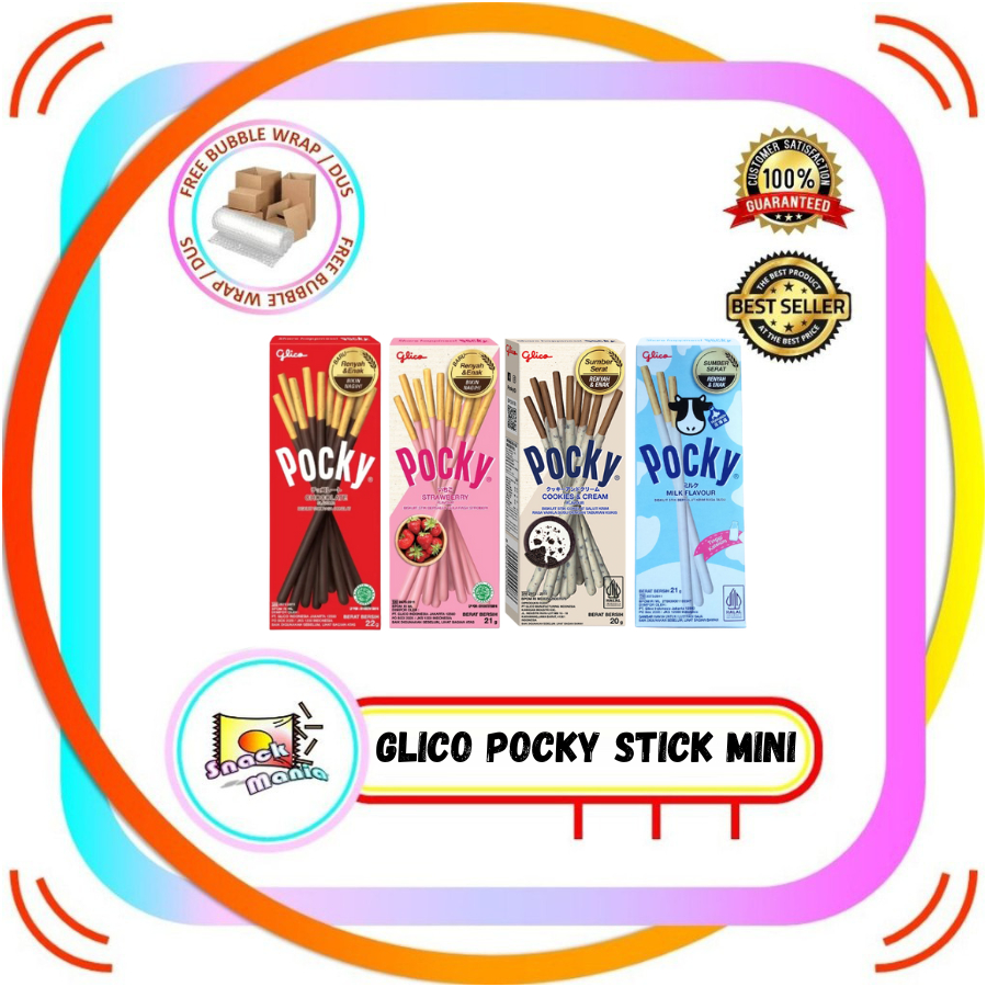 Jual Glico Pocky Mini Stick Coklat Strawberry Cookies Cream Milk ~ 22 ...