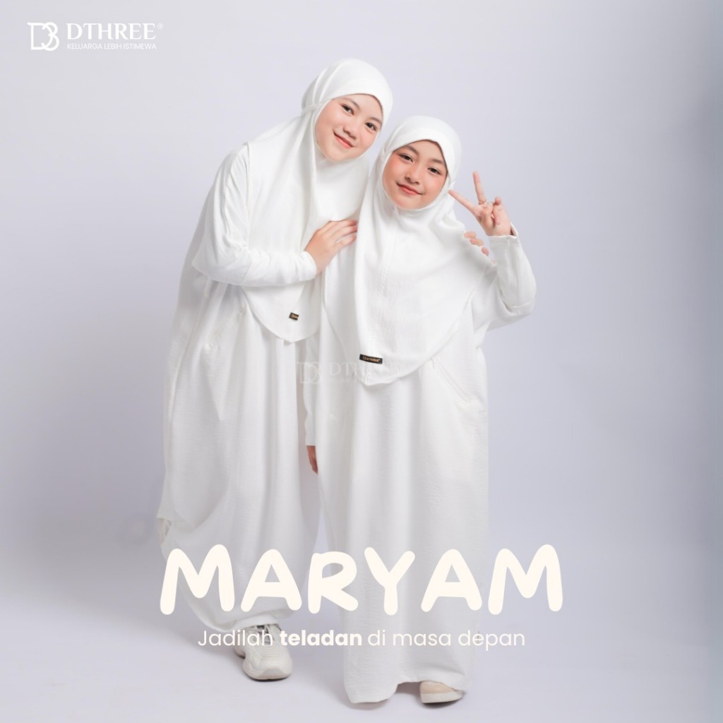 Jual Abaya Anak Maryam Series ( Putih ) Set Hijab / Dress Anak By Dthree | Shopee Indonesia