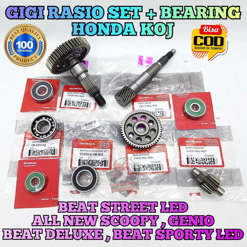 Jual GIGI RASIO SET KOJ + BEARING ASLI ORIGINAL HONDA BEAT DELUXE ...