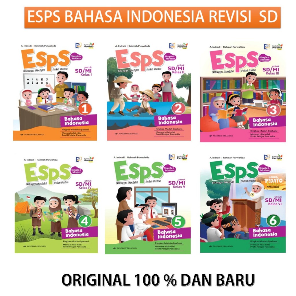 Jual ESPS BAHASA INDONESIA REVISI KELAS 1 2 3 4 5 6 SD KURIKULUM MERDEKA PENERBIT ERLANGGA ...