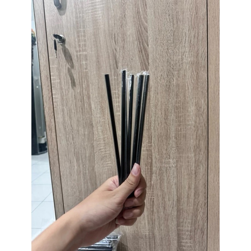 Jual Sedotan Plastik 6mm X 20cm Steril Hitam 250 Pcs Bungkus / Sedotan ...