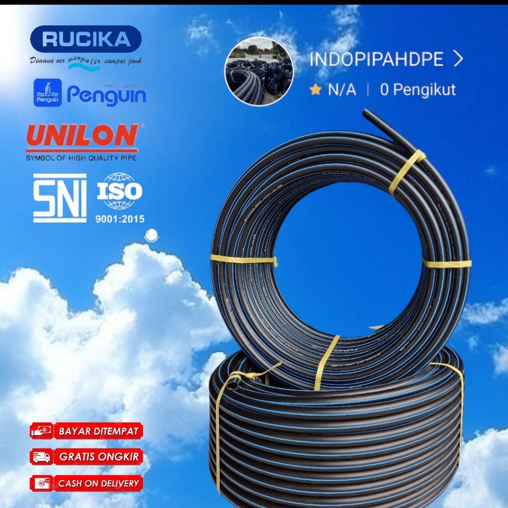Jual pipa hdpe unilon ¾ inch pn 10 | Shopee Indonesia