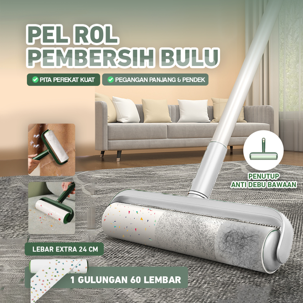Jual [Free 3Refill] Pel Rol Pembersih Bulu Roll Bulu Kucing Pegangan ...