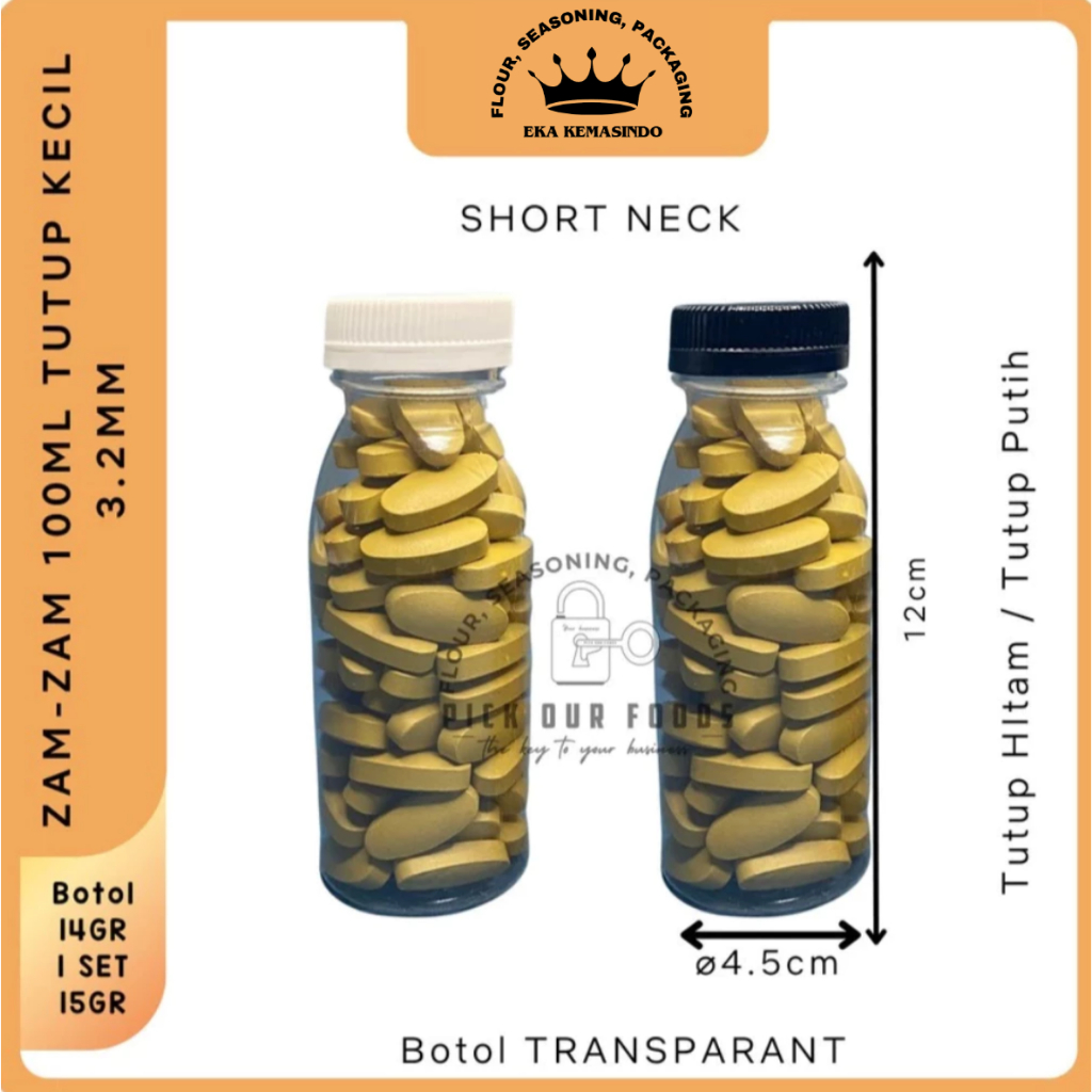 Jual Botol Zam Zam 100 - 120 ml / Botol Plastik Saos / Botol Obat ...