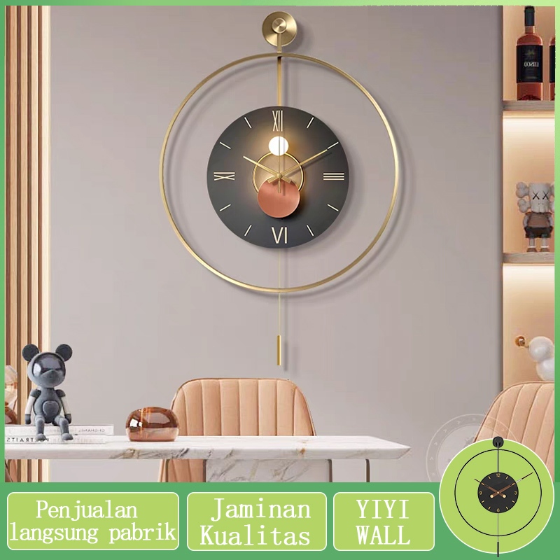 Jual Jam Dinding Besi Bundar Sederhana Ruang Tamu Jam Bandul Eropa Jam ...