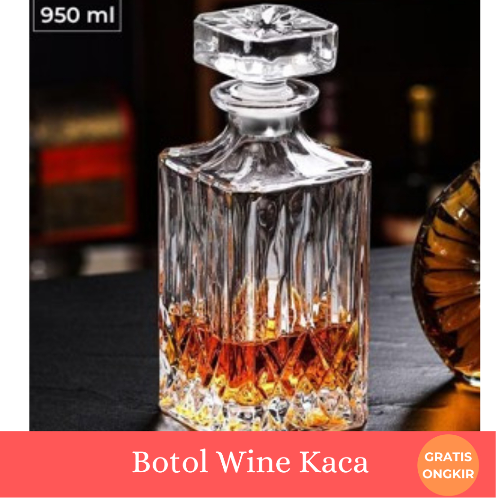 Jual Redbowstore - Botol Wine Kaca Whiskey Decanter Botol Kaca Liquor ...