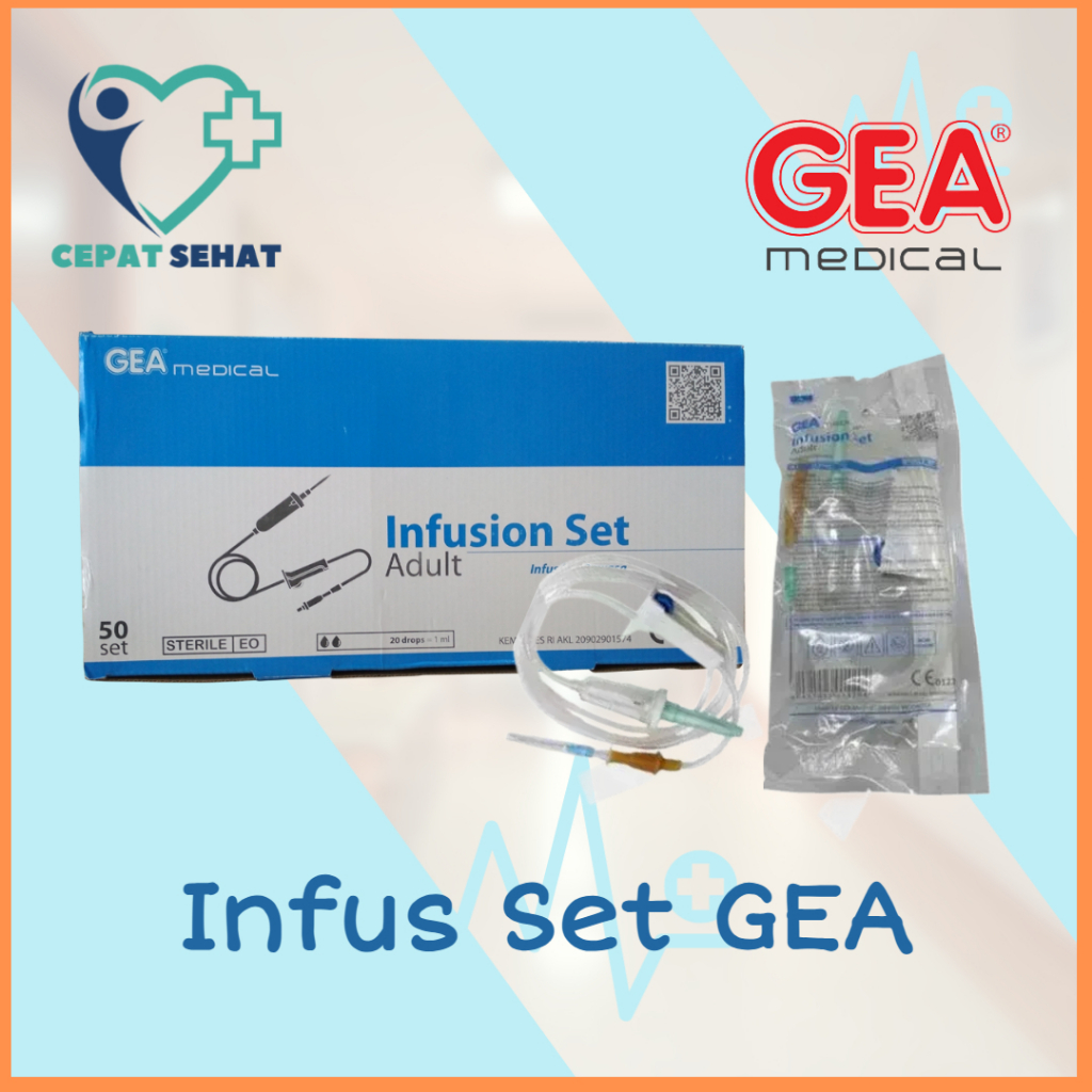 Jual INFUS SET DEWASA GEA INFUSION SET SELANG INFUS GEA perbox isi 50 ...