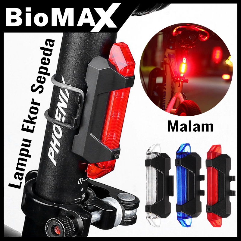 Jual Lampu Sepeda Gunung Tahan Air Dapat Diisi Ulang USB Lampu Belakang ...