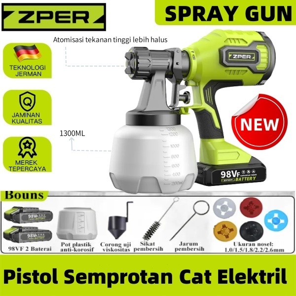 Jual ZPER Alat cat Semprot listrik spraygun cordless 800W Min Electric ...
